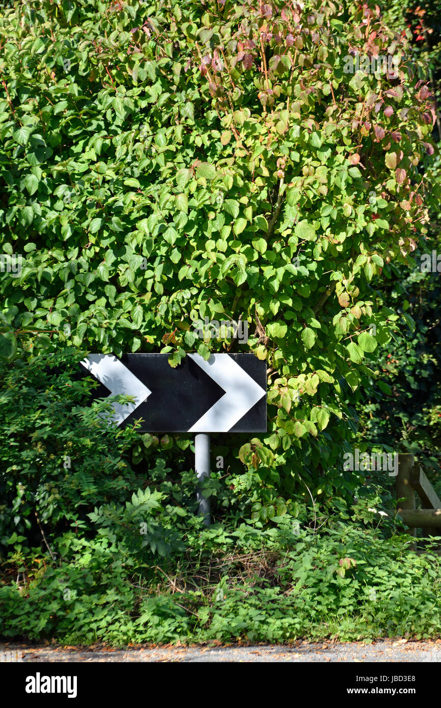 Chevron road sign hi-res stock photography and images - Alamy