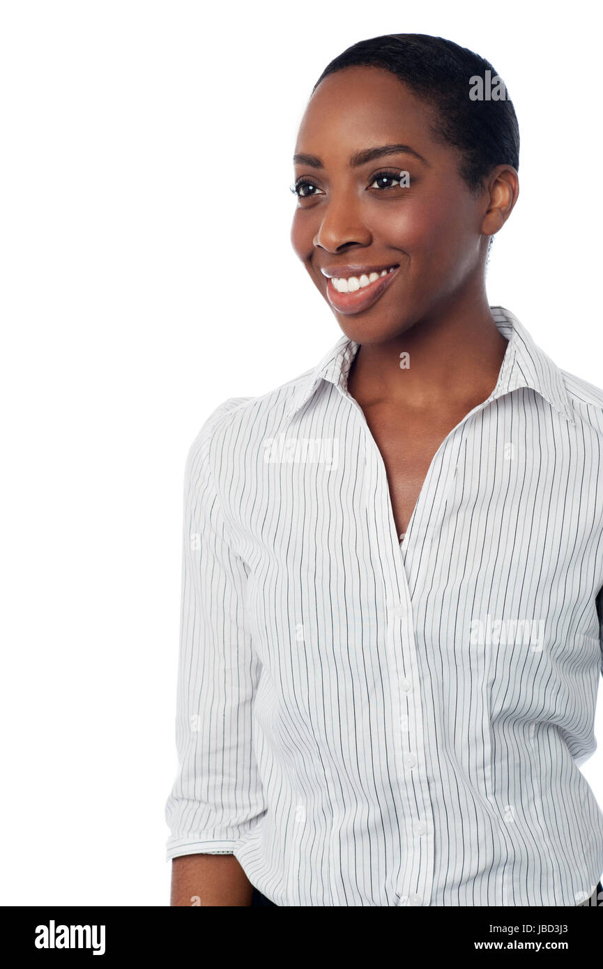 Female business executive looking away Stock Photo - Alamy