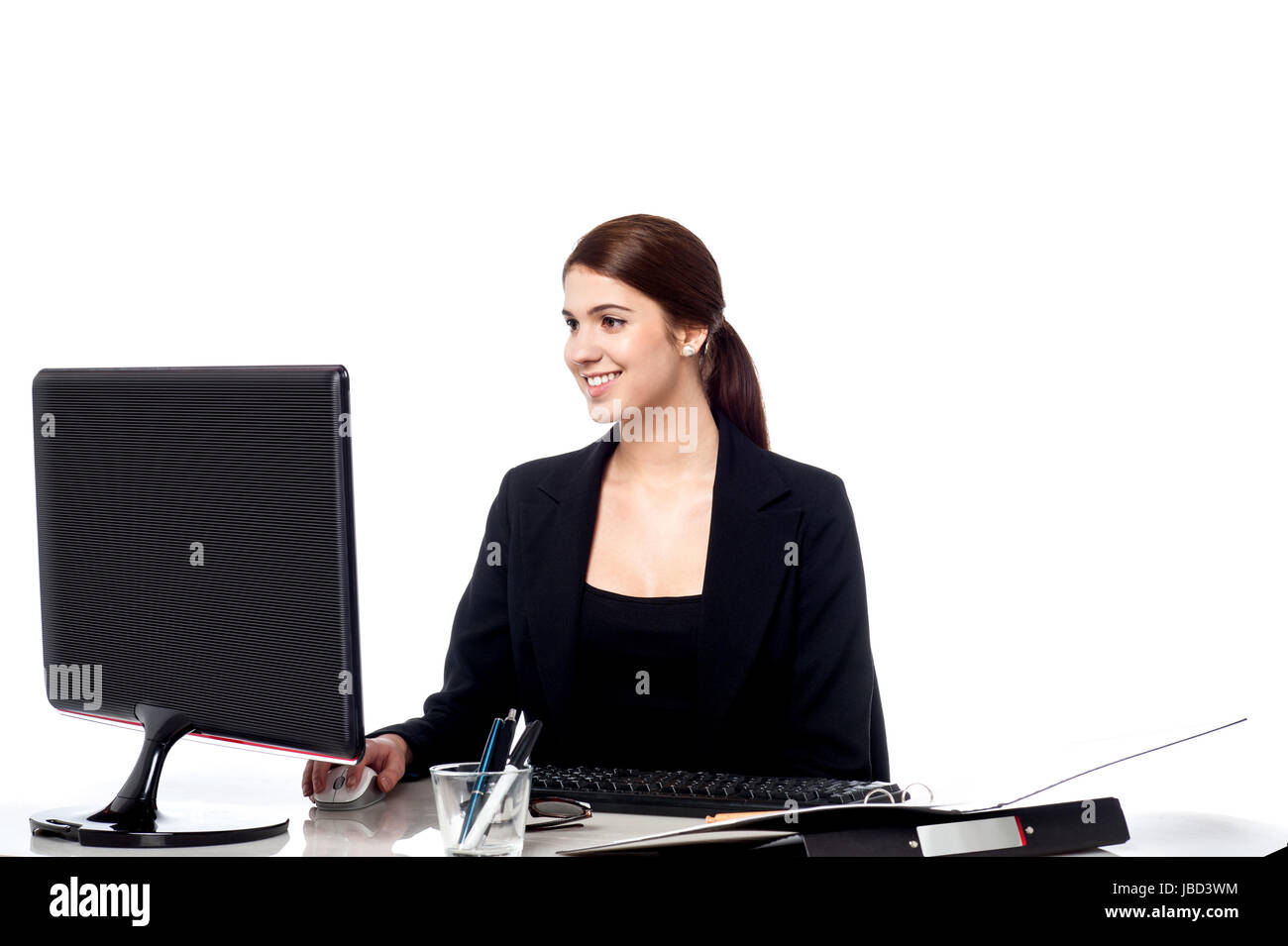 Business executive working on computer Stock Photo - Alamy