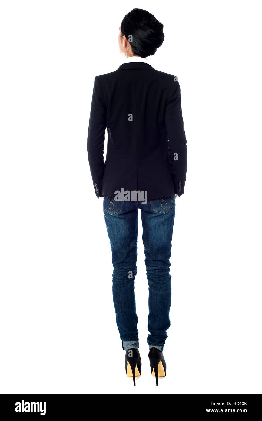 Back pose of a woman in business casuals Stock Photo - Alamy
