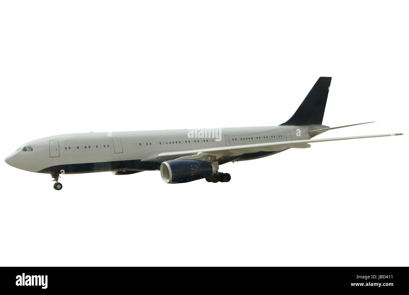 Passenger commercial plane right side isolated on white background ...