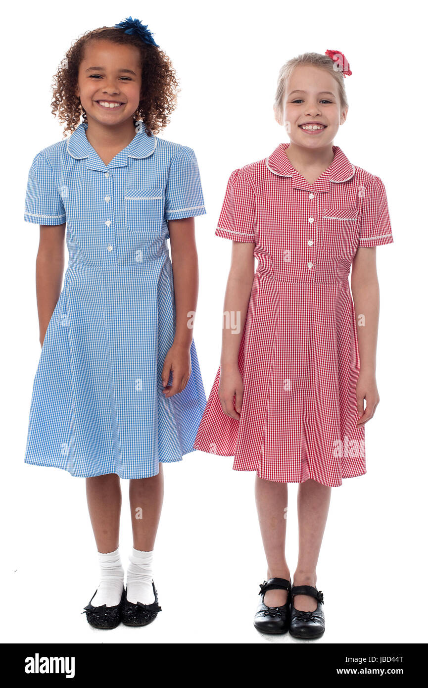 Full length image of pretty school girls Stock Photo - Alamy
