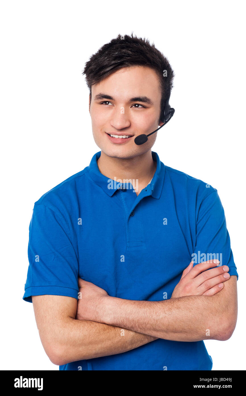 Call centre executive looking away Stock Photo - Alamy Call centre executive looking away Stock Photo - Alamy