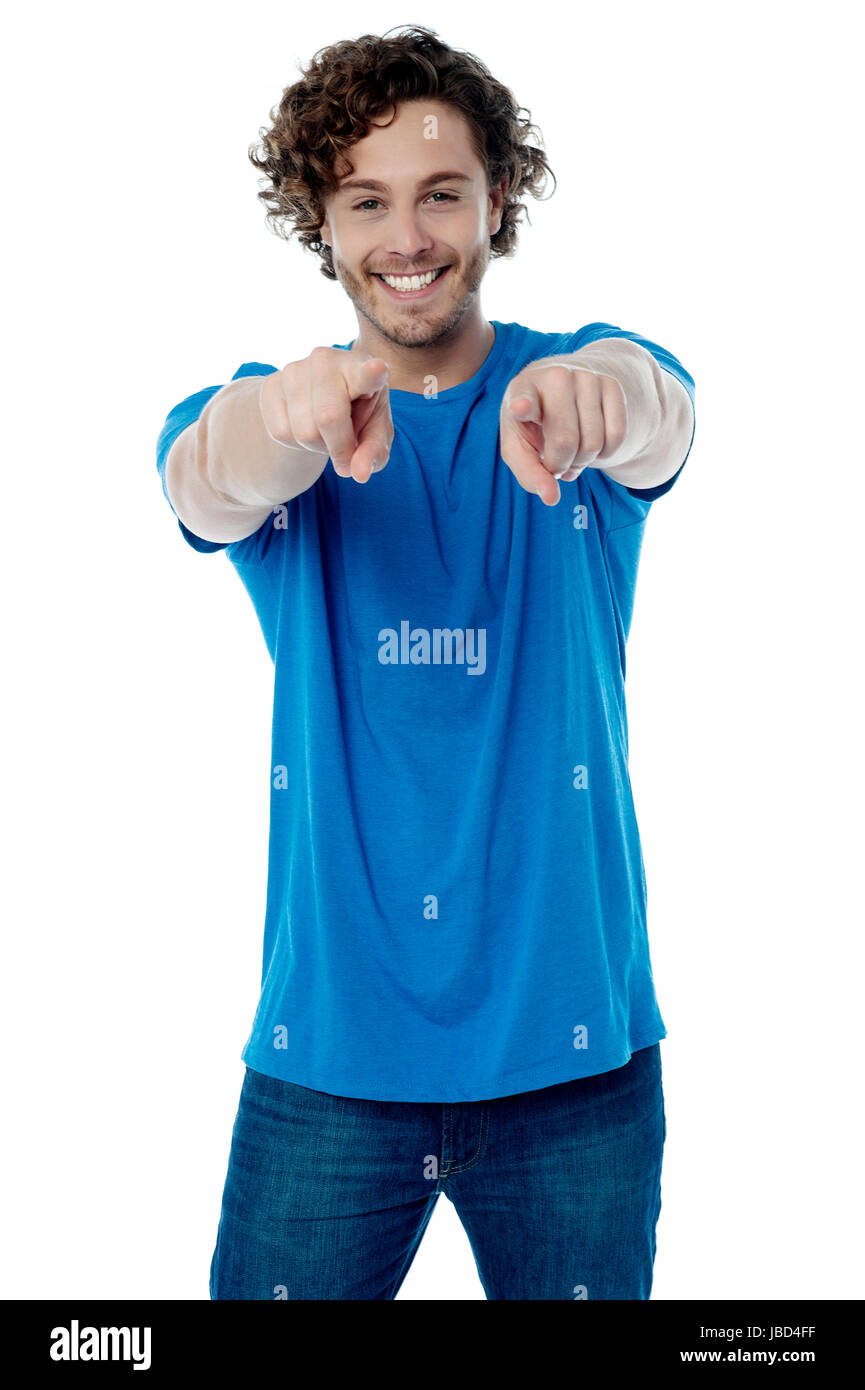 Handsome young man pointing towards camera Stock Photo - Alamy Handsome young man pointing towards camera Stock Photo - Alamy