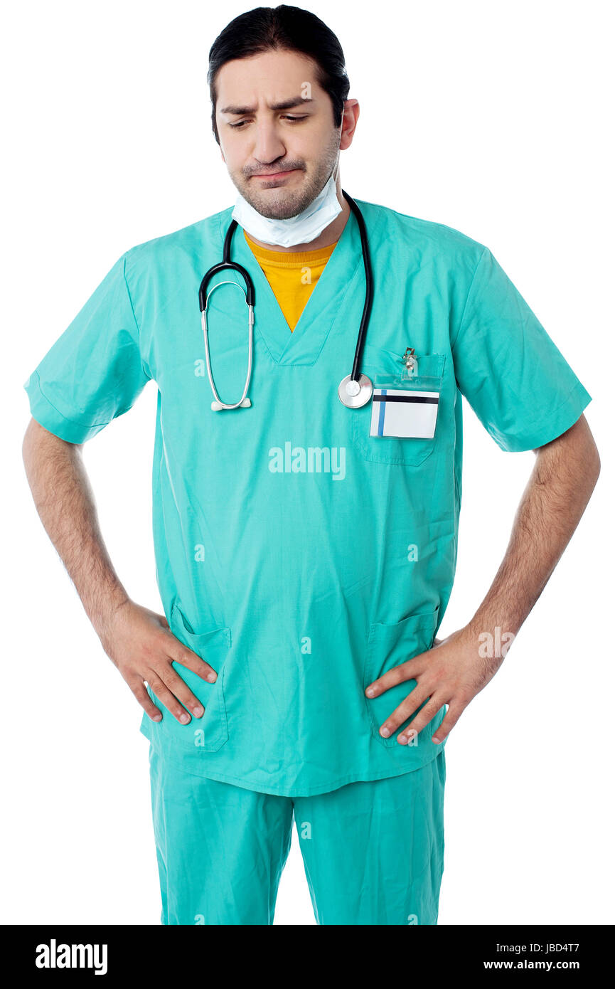 Male surgeon isolated over white background Stock Photo - Alamy