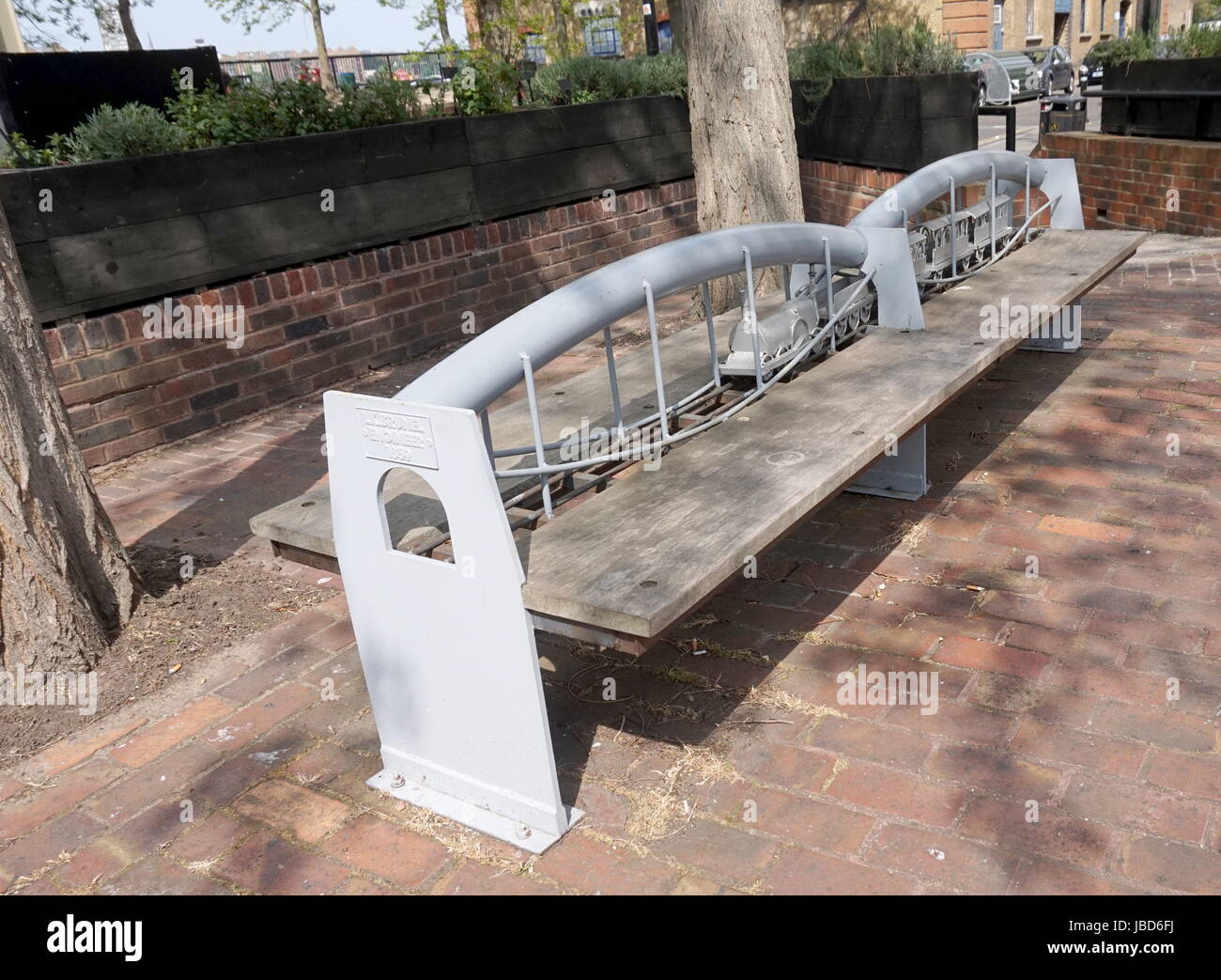 Bench seat based on the Royal Albert Bridge, Saltash, outside the ...