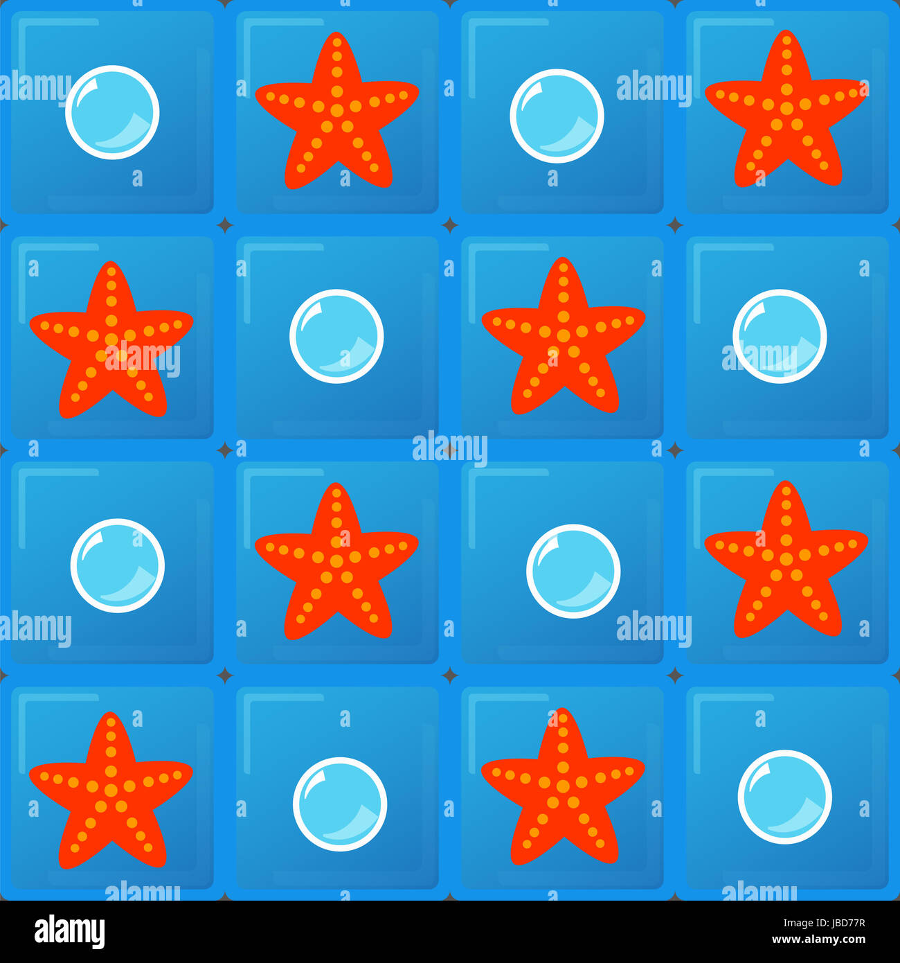 bubbles and starfish on blue background tiles Stock Photo - Alamy