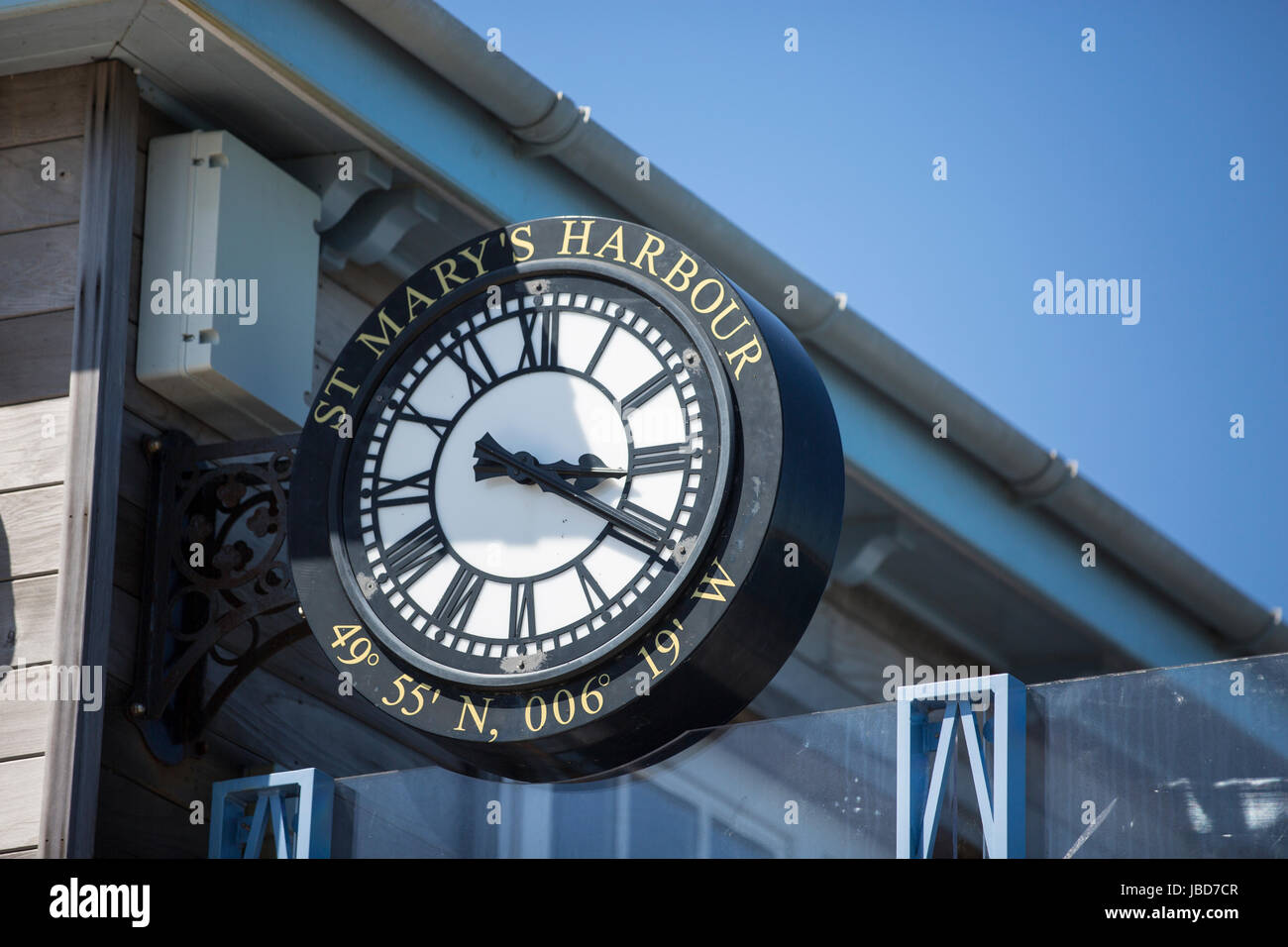 The dock clock on St Marys Stock Photo - Alamy