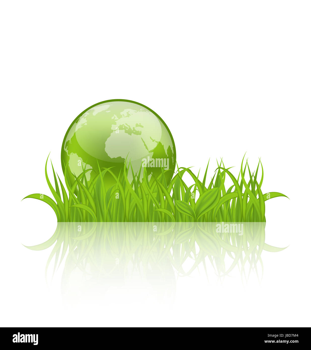 Illustration green concept ecology background with grass and earth ...