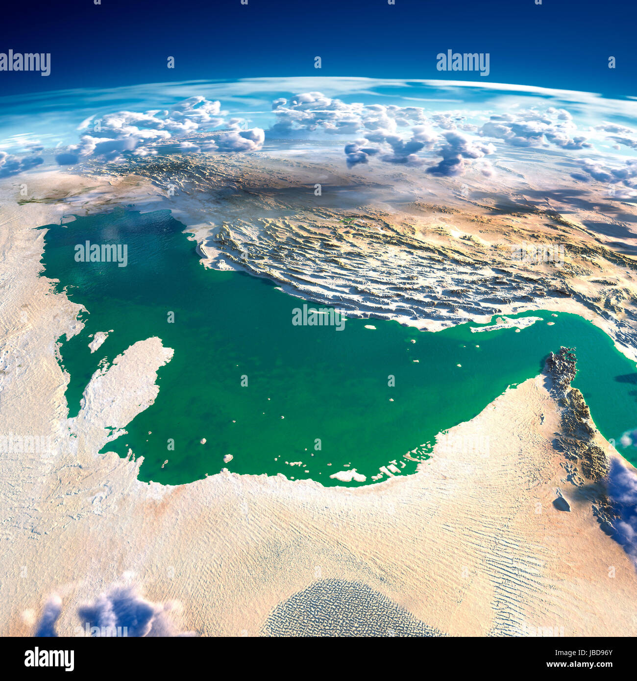 Kuwait relief map hi-res stock photography and images - Alamy