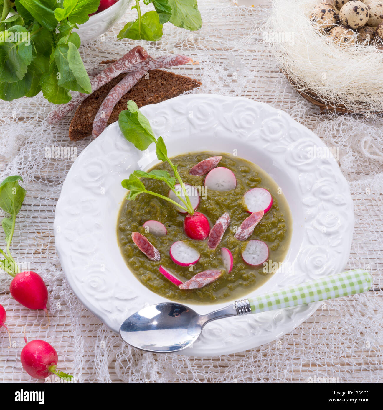 Green radish soup Stock Photo - Alamy