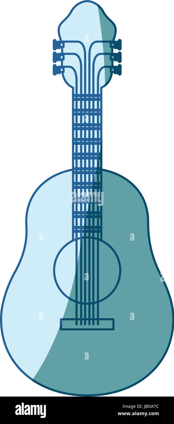 blue shading silhouette of acoustic guitar Stock Vector Image & Art - Alamy
