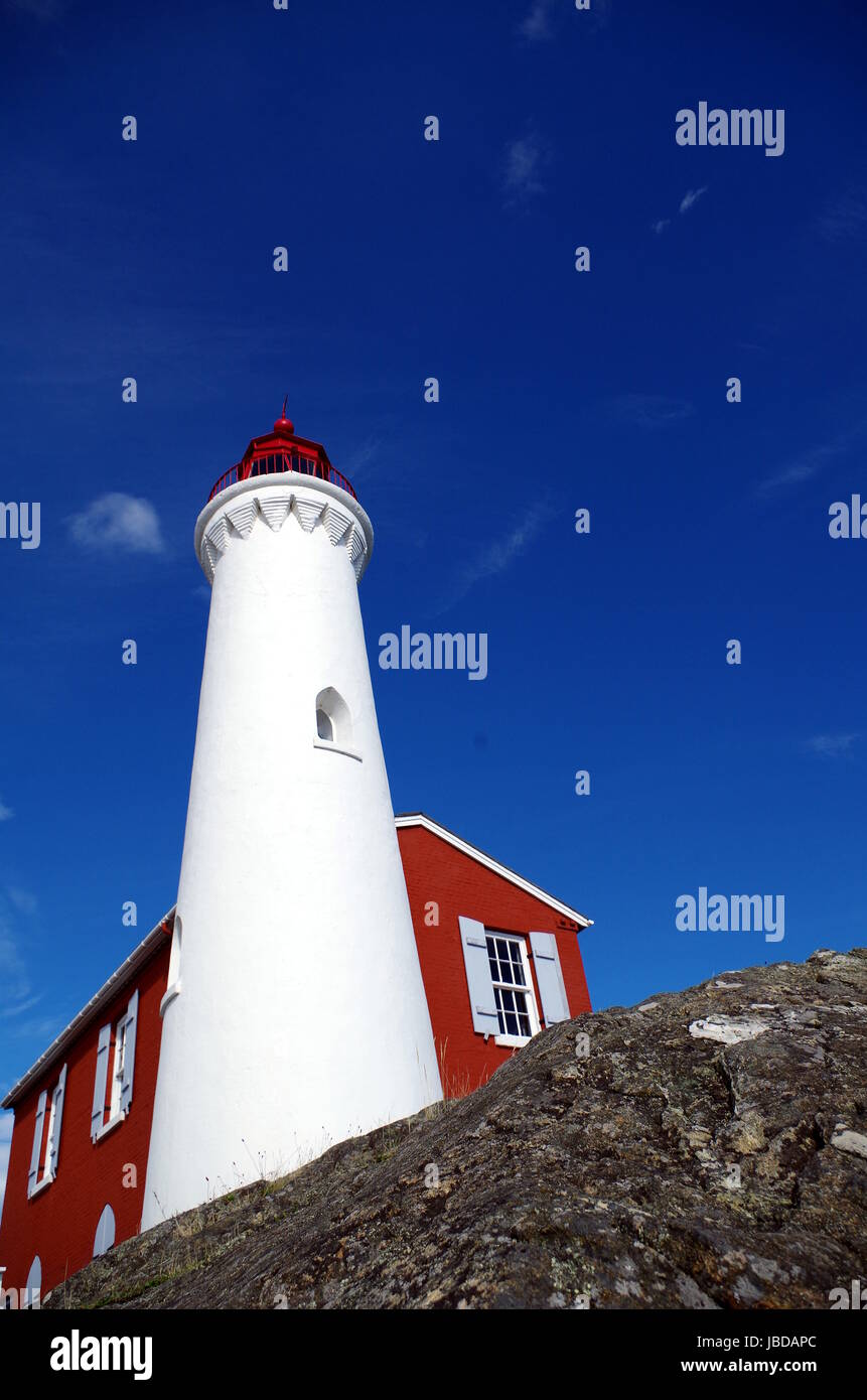 Fisgard Lighthouse near Victoria, Canada is on an island connected by a ...