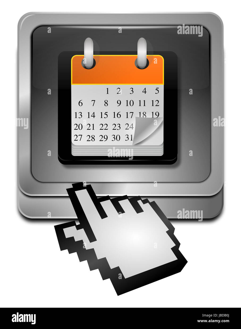 Silver calendar button design hi-res stock photography and images - Alamy