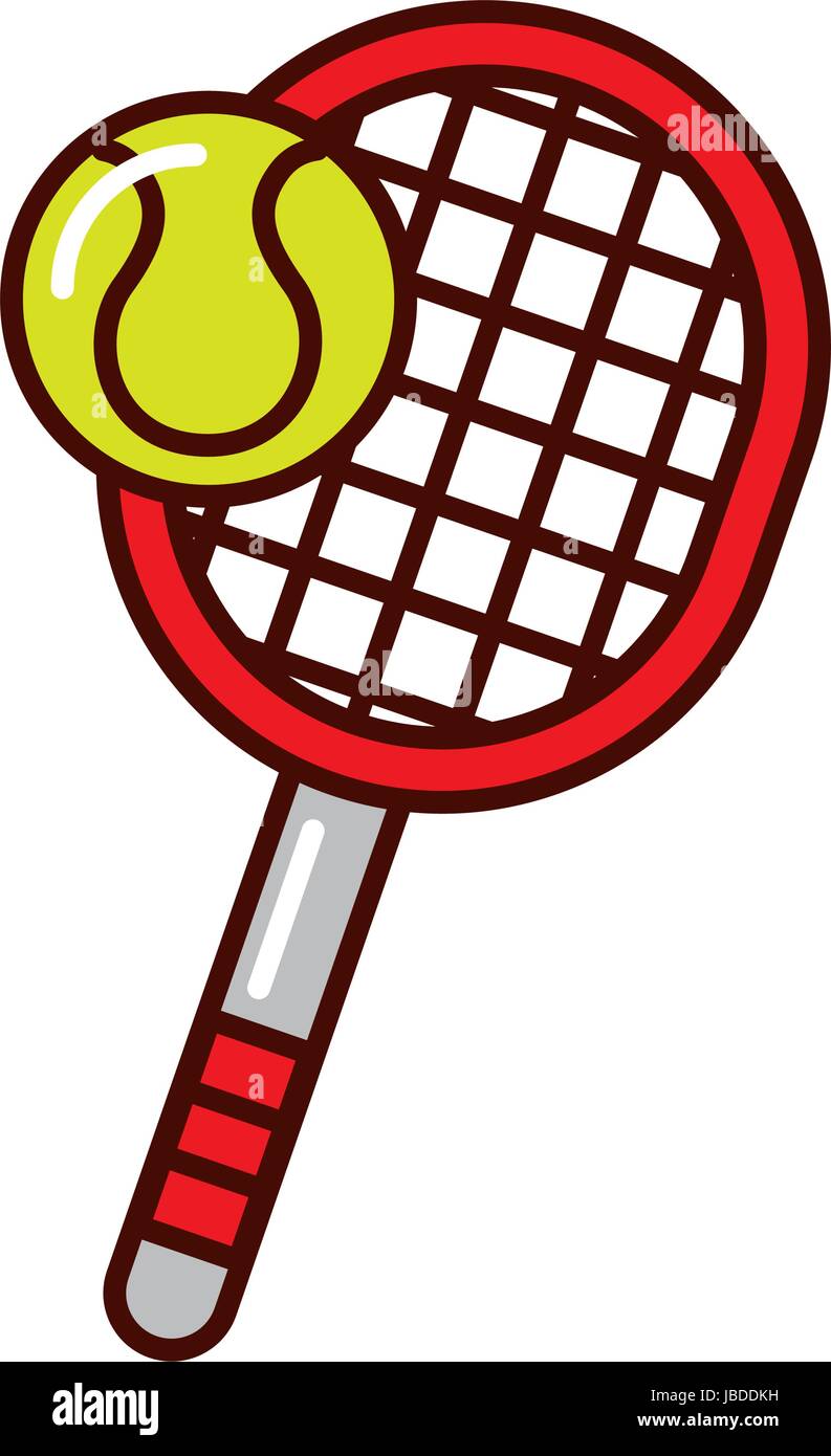 brightly tennis racket and ball cartoon Stock Vector Image & Art - Alamy