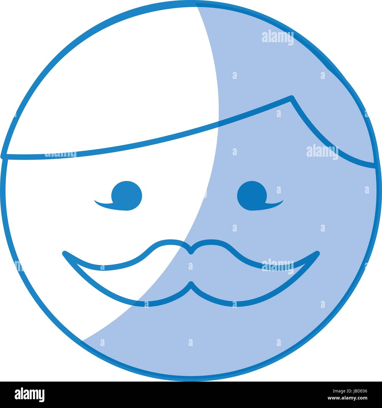 shadow round moustache man face cartoon Stock Vector Image & Art - Alamy