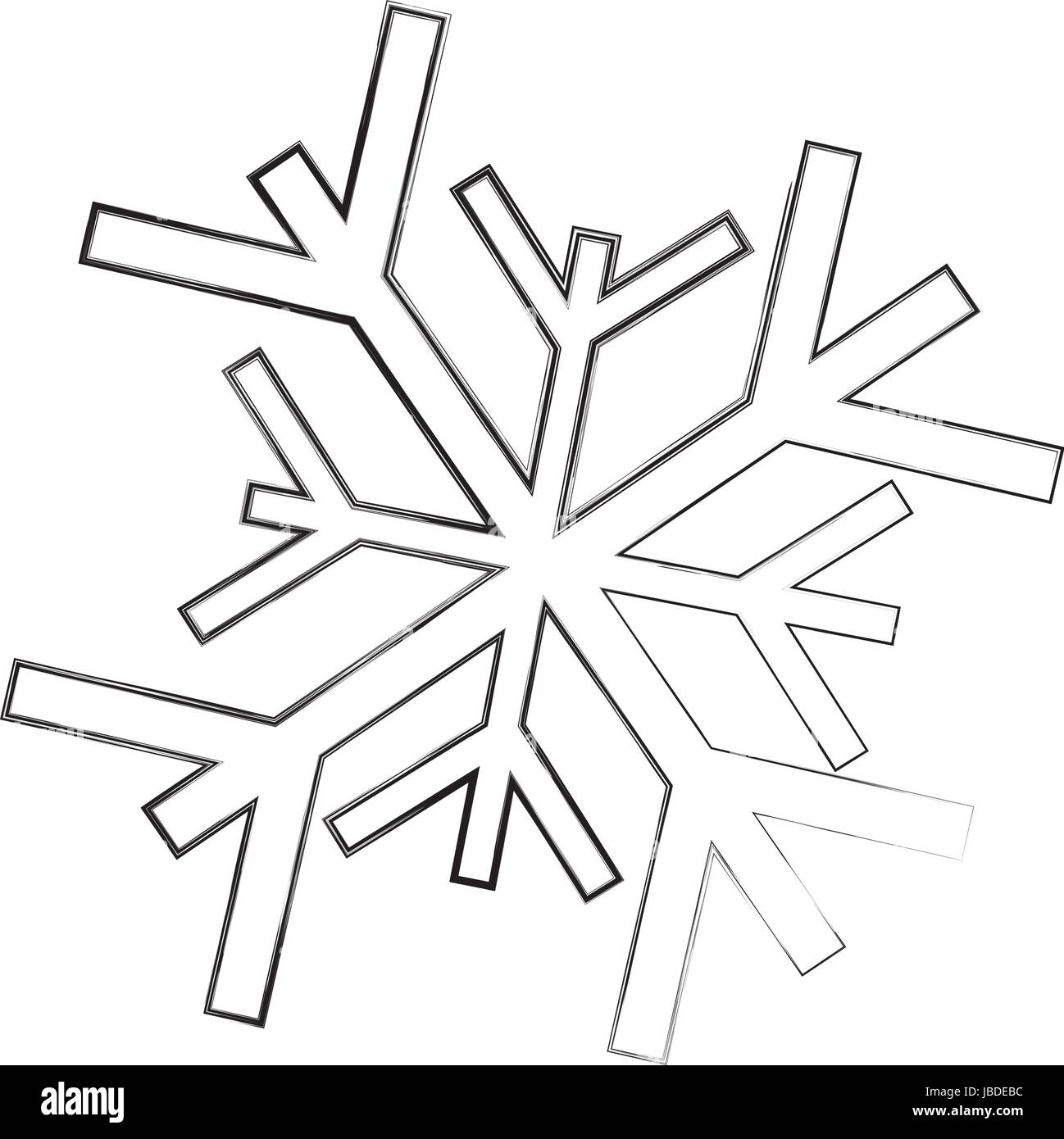 sketch draw snowflake cartoon Stock Vector Image & Art - Alamy