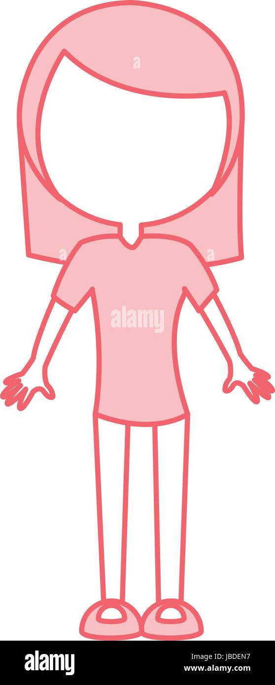 cute pink women body cartoon Stock Vector Image & Art - Alamy