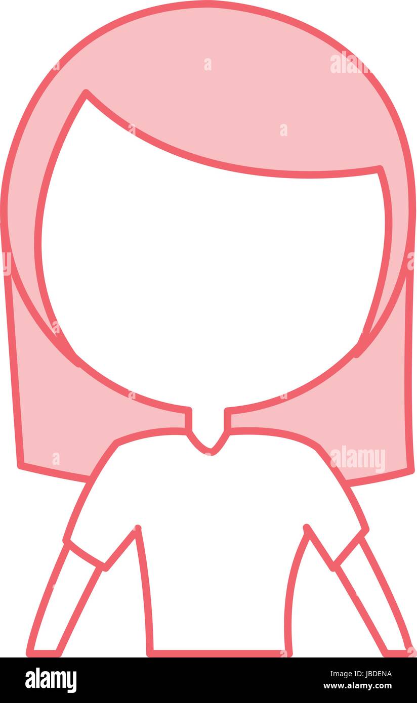 cute pink women upperbody cartoon Stock Vector Image & Art - Alamy