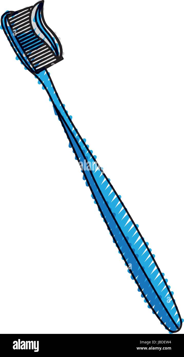 scribble blue toothbrush cartoon Stock Vector Image & Art - Alamy