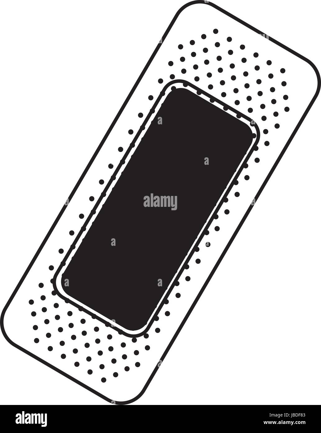 black icon bandage plaster cartoon Stock Vector Image & Art - Alamy