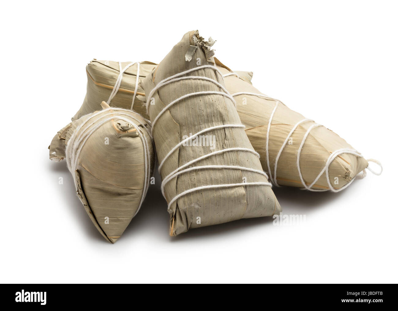 Chinese Sticky Rice Dumplings Isolated On White Background with ...