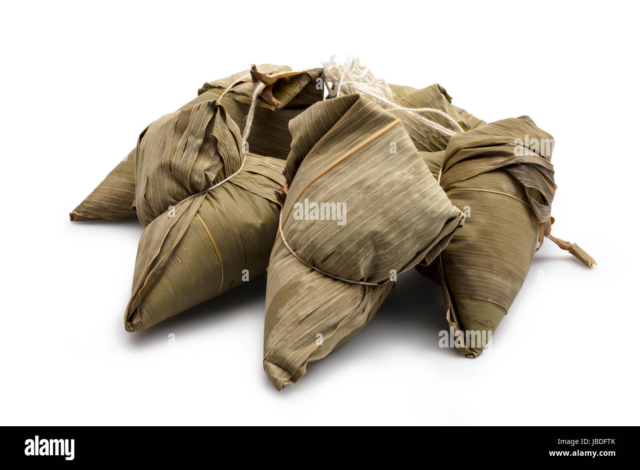 Chinese Sticky Rice Dumplings Isolated On White Background with ...