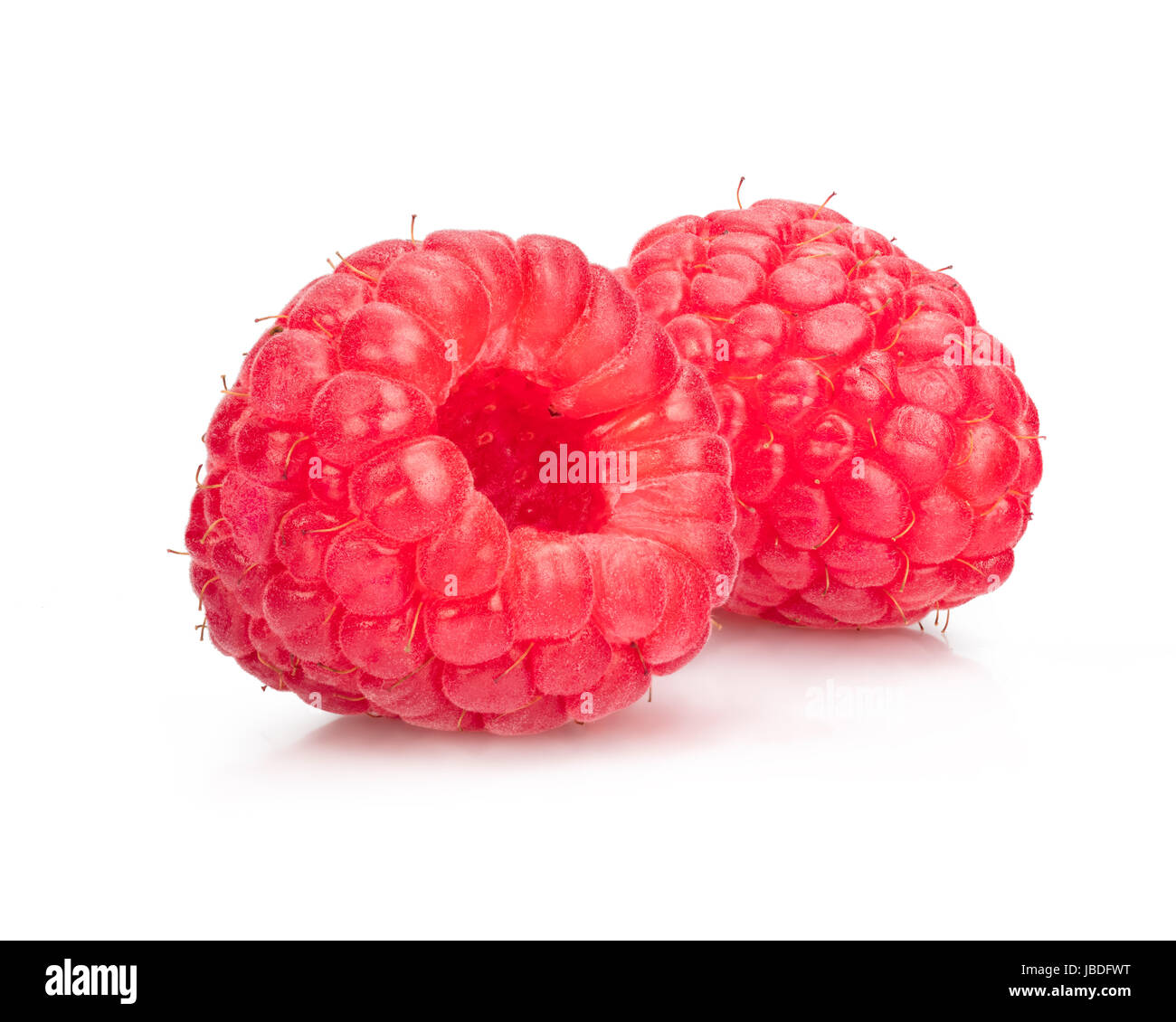Fresh Red Raspberry Isolated on White Background with Clipping Path in ...