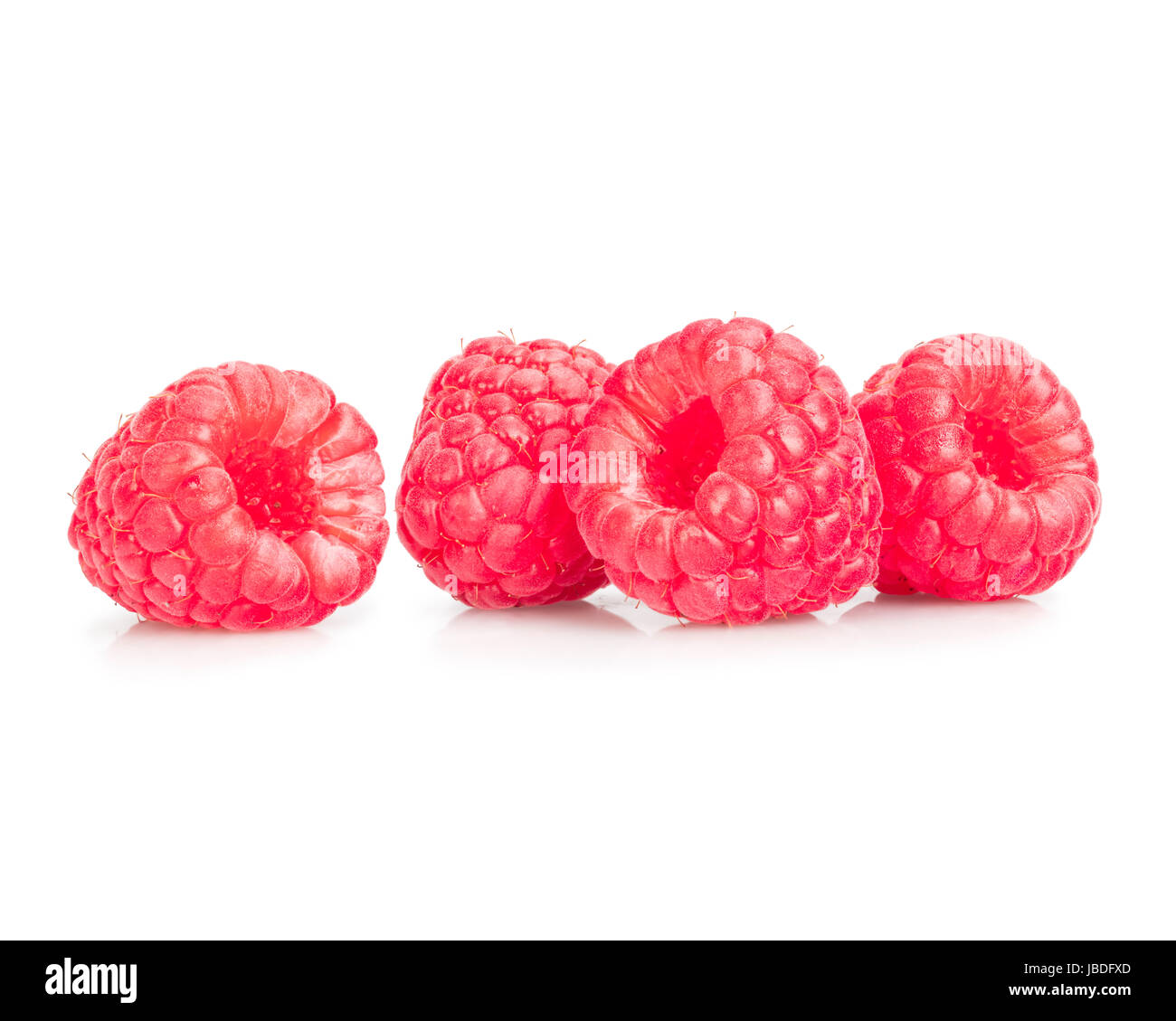 Fresh Red Raspberry Isolated on White Background with Clipping Path in ...