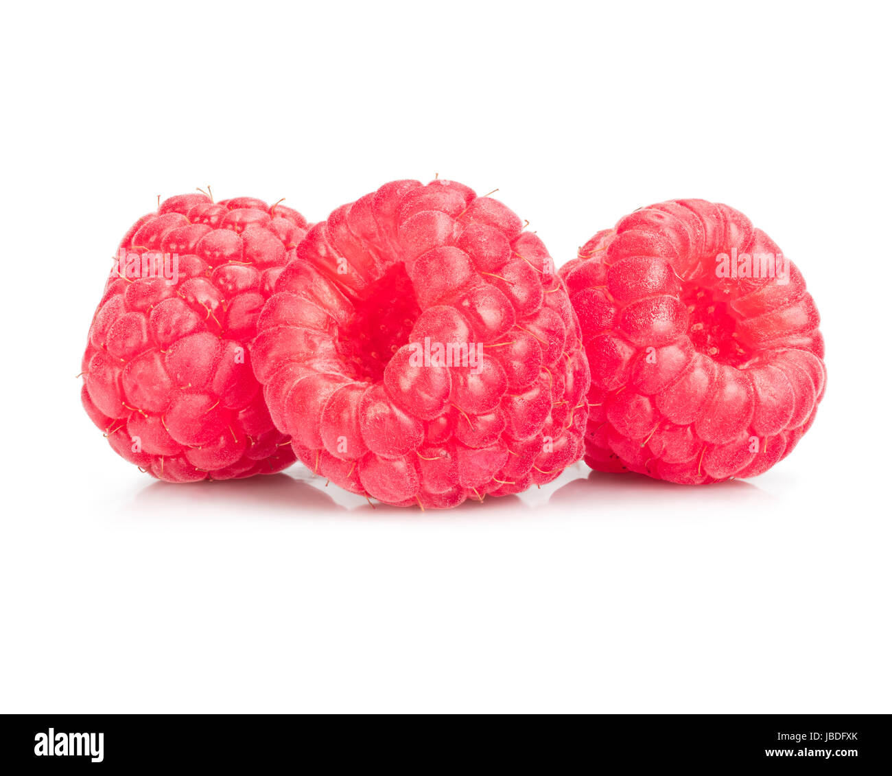 Fresh Red Raspberry Isolated on White Background with Clipping Path in ...