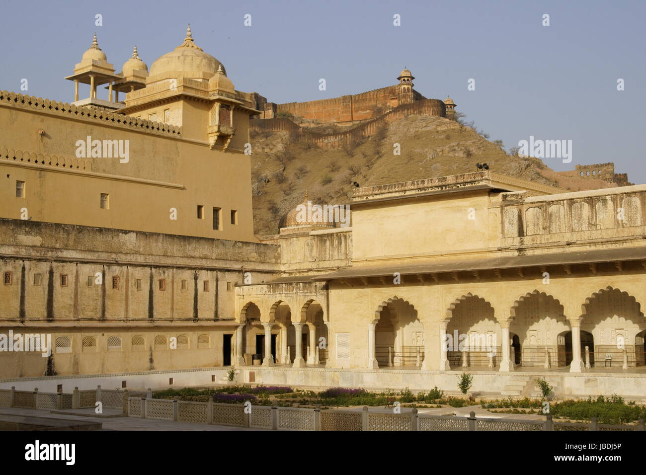 Courtyard inside Amber Fort. Historic building and former home to the ...