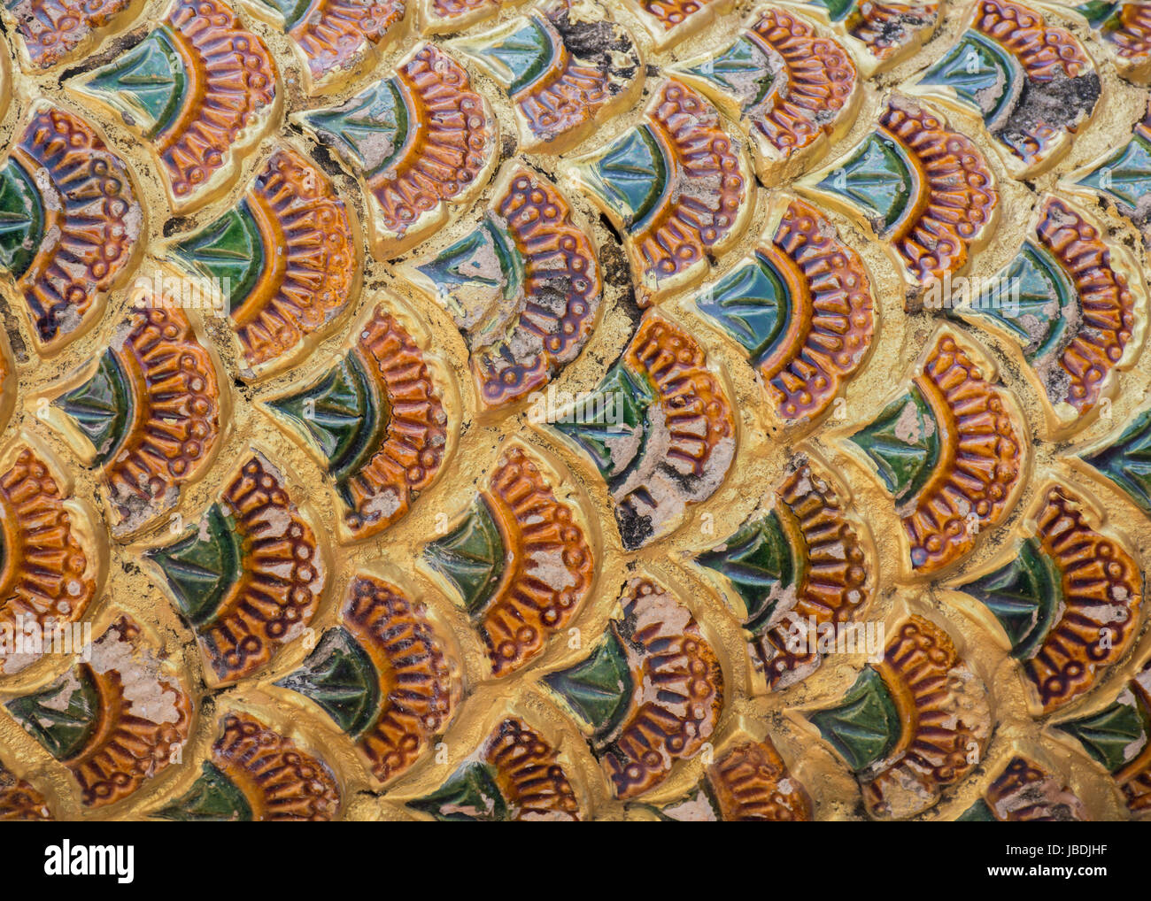 Thai design pattern of Naga Stock Photo - Alamy