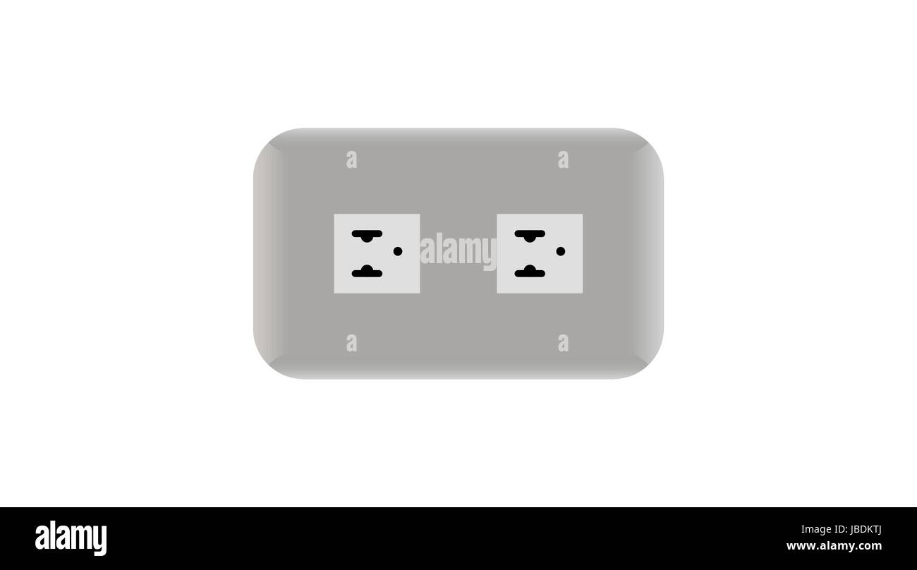 Two Plug on white wall vector and illustration Stock Vector Image & Art ...