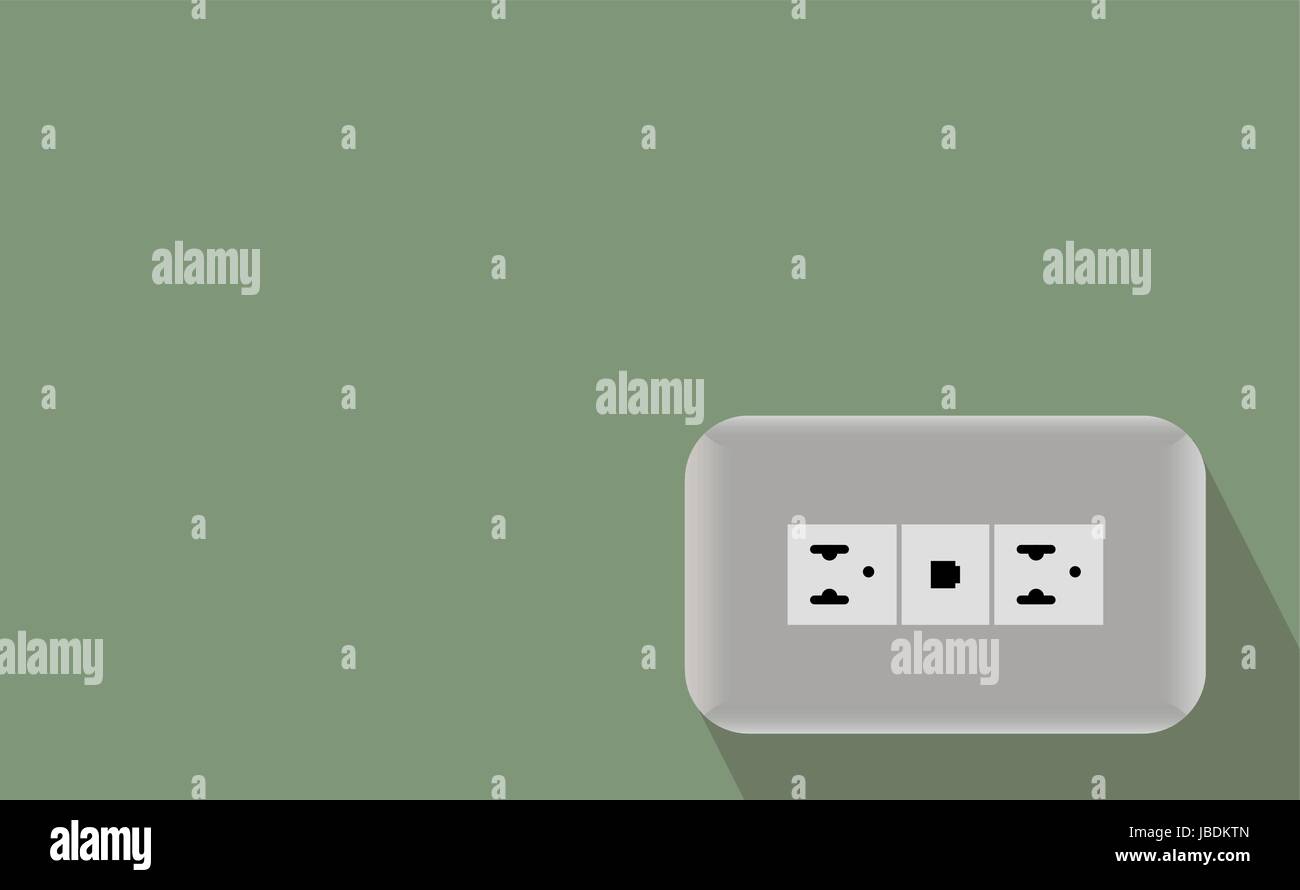 Plug on Colour wall vector and illustration Stock Vector Image & Art ...