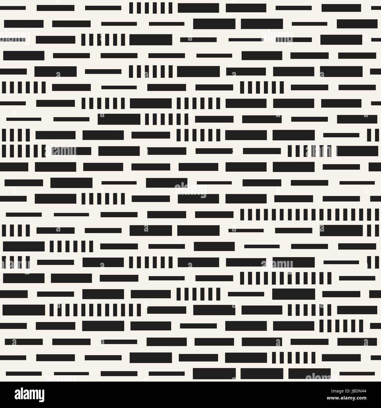 Vector Seamless Black And White Irregular Dash Rectangles Grid Pattern ...