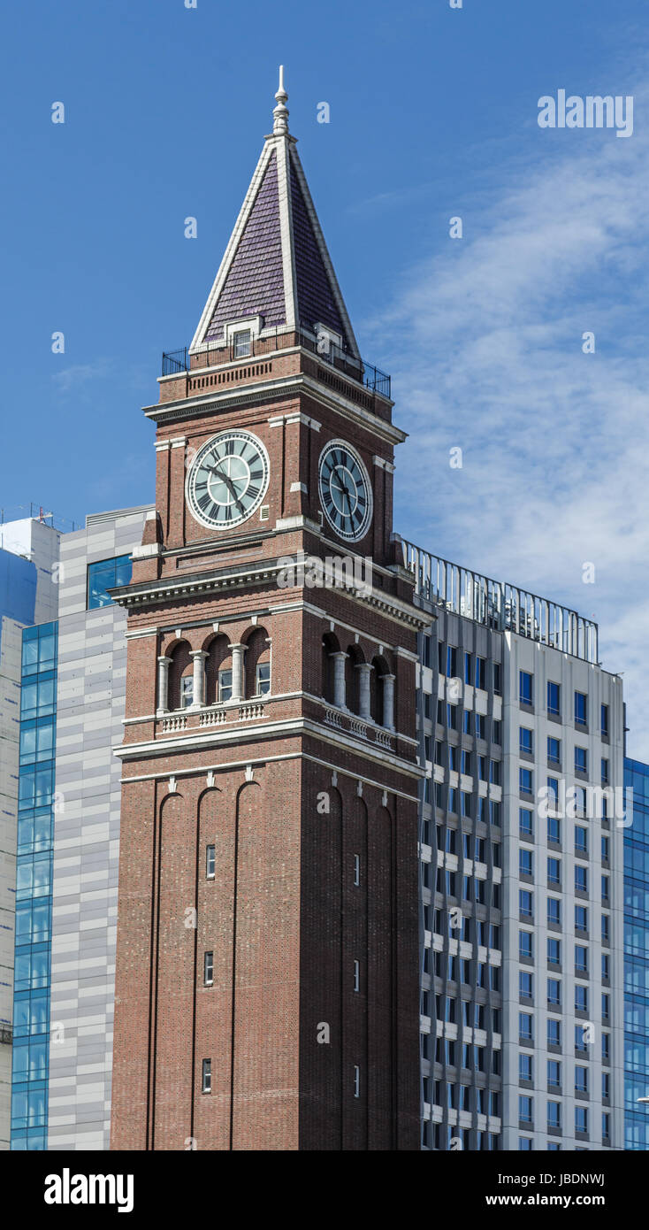 Old clock tower in Seattle Washington Stock Photo - Alamy