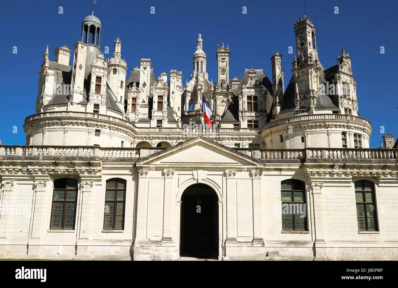 The castle Chambord in the Loire Valley (France). Built in 1519-1547 ...