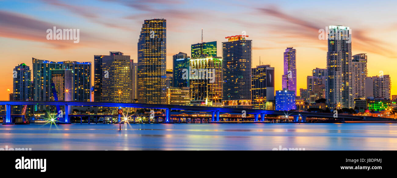 Miami florida summer sunset panorama hi-res stock photography and ...