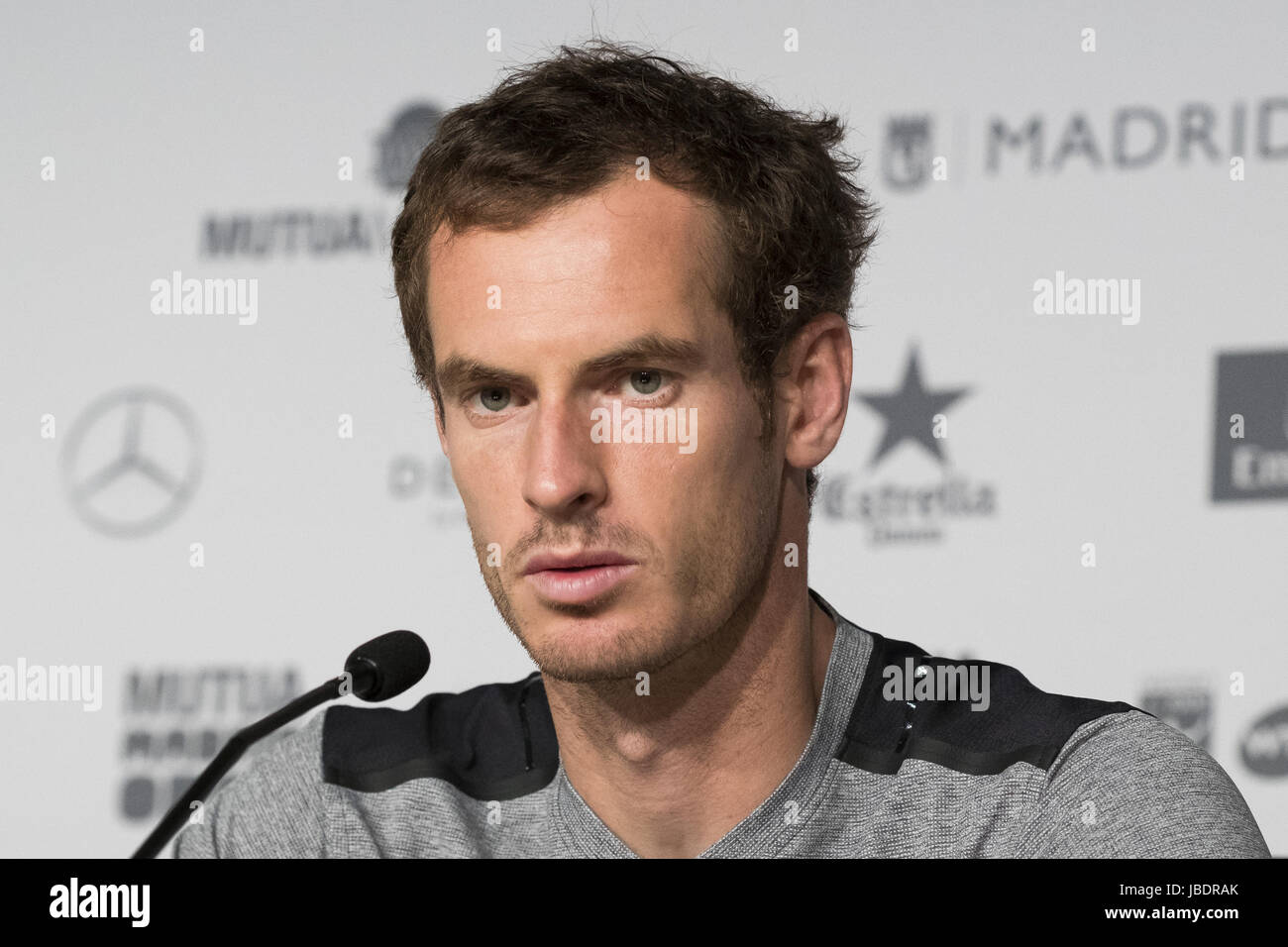 Andy Murray at a press conference during day six of the Mutua Madrid ...