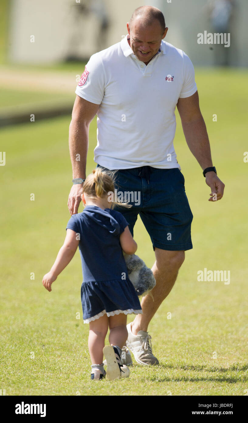 Mike Tindall with daughter Mia, at the Gloucestershire Festival of Polo ...