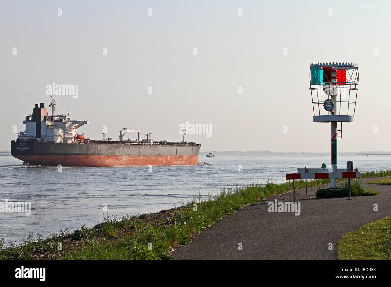 The tanker on the schelde river passing Terneuzen on the way to the ...
