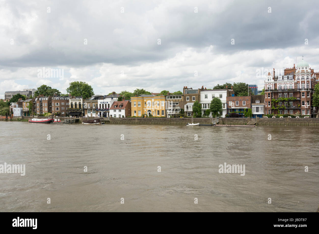 Riverside property on Hammersmith Mall, London, England, UK Stock Photo ...