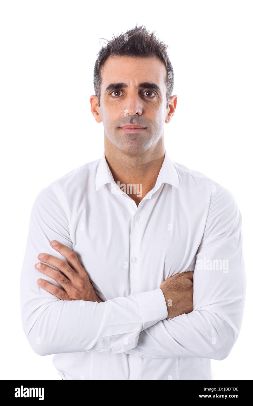 A 35 - 40 years man caucasian dark hair cool modern informal look ...