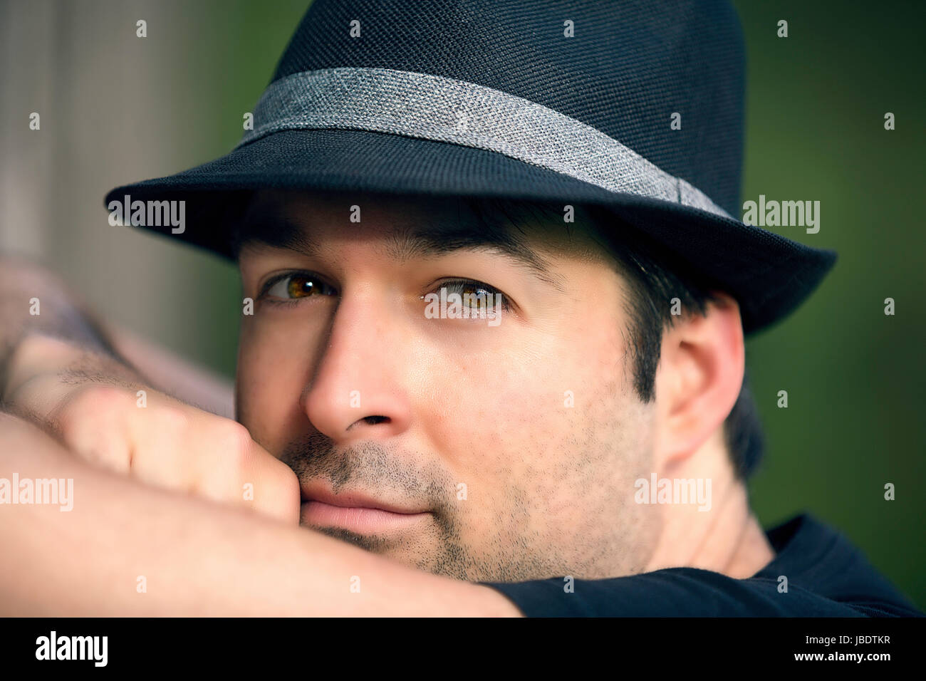 portrait man with hat Stock Photo - Alamy