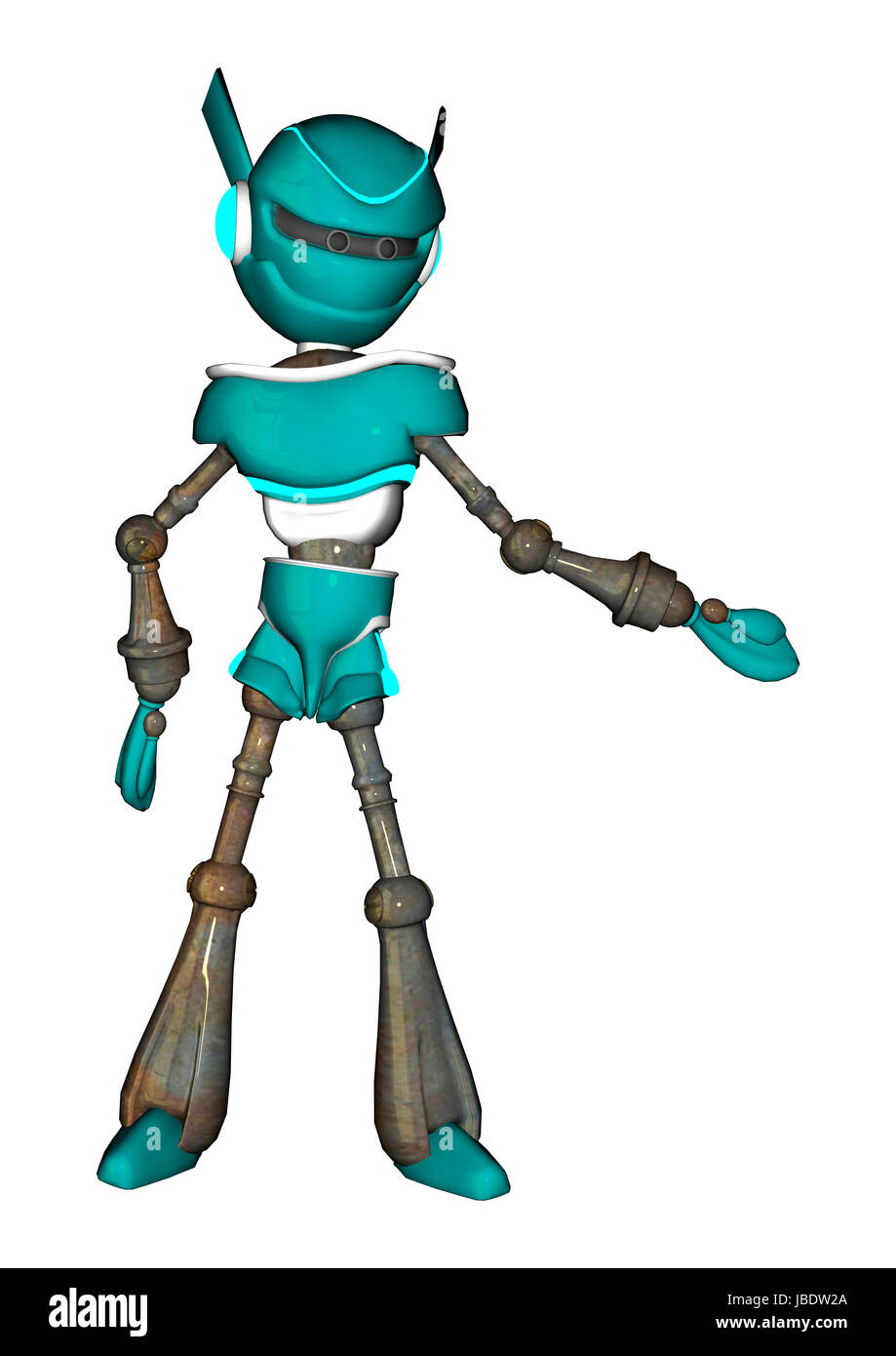 3D digital render of a cute robot explaining something isolated on ...