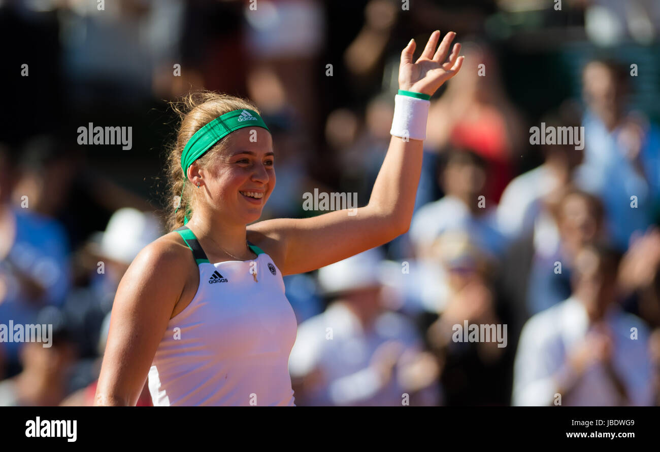 PARIS, FRANCE - JUNE 8 : Jelena Ostapenko at the 2017 Roland Garros ...