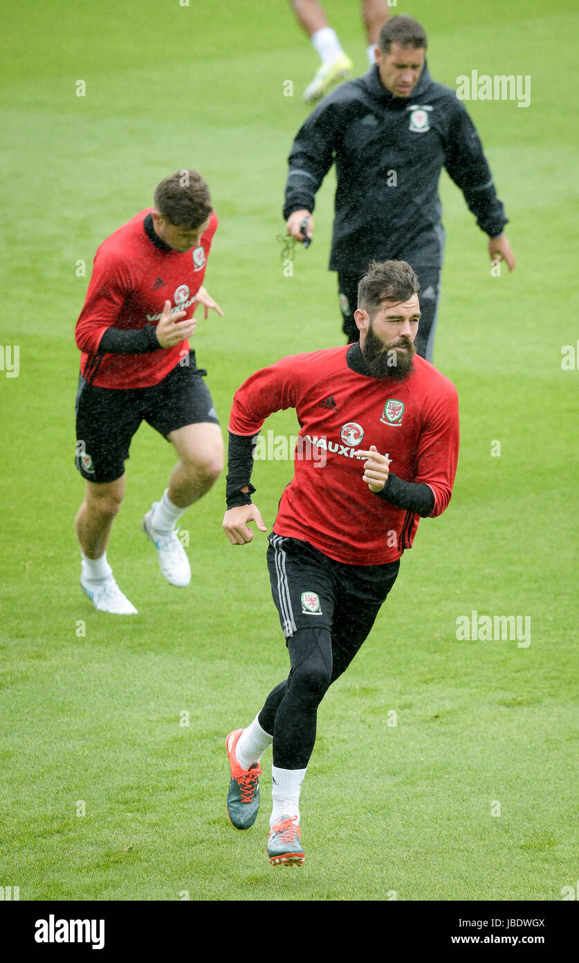 Wales' Joe Ledley during training at the Vale Resort, Glamorgan Stock ...