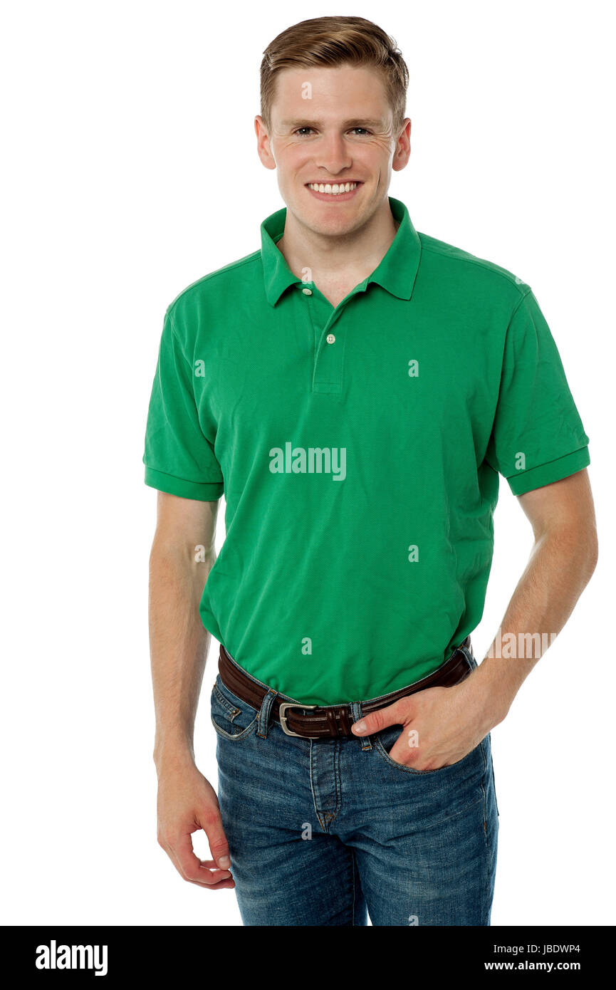 Stylish young man posing casually Stock Photo - Alamy
