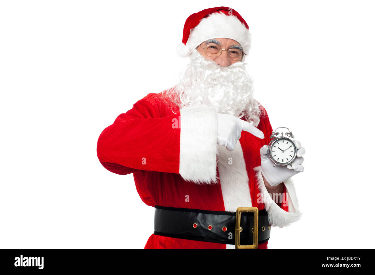 It's Christmas time, Santa with time piece Stock Photo - Alamy