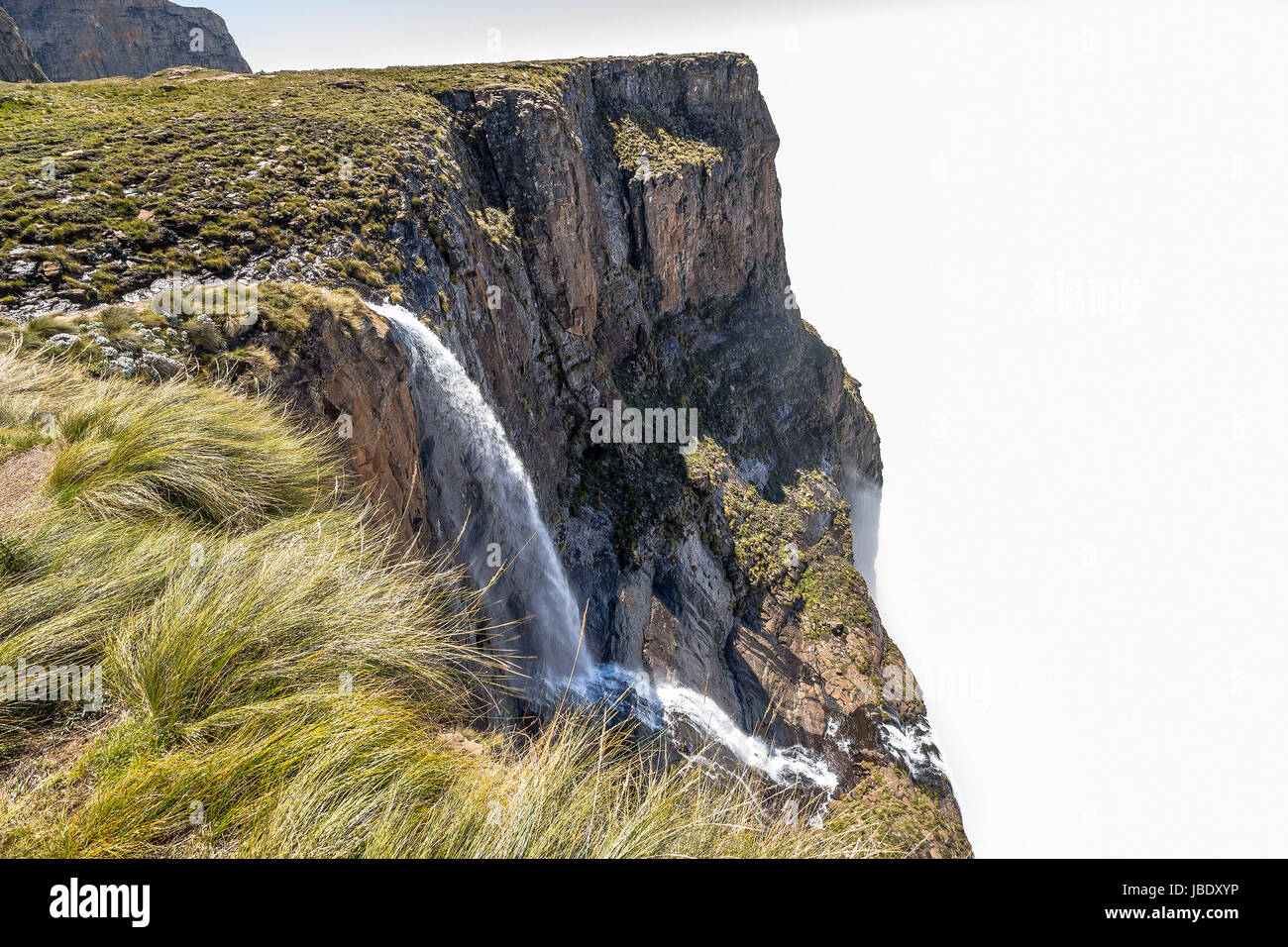 Tugela Falls falling into the clouds on sentinel hike at the ...